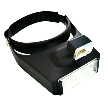 LED Illuminated Head Magnifier Visor with 4 Acrylic Lens Set ...