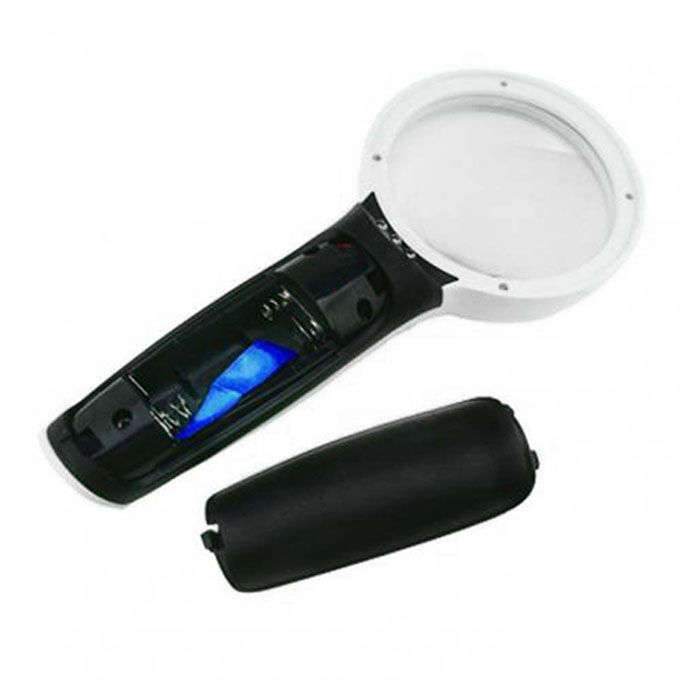 Round LED handheld magnifier with 6X magnification | Magnifying Glasses ...