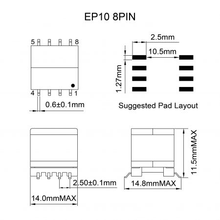 3W~27W PoE SMD High Frequency Transformer with EP core - 3~27W PoE SMD ...