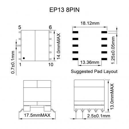 3W~27W PoE SMD High Frequency Transformer with EP core - 3~27W PoE SMD ...