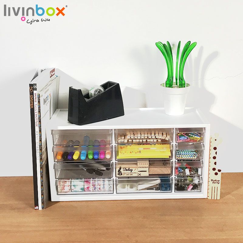 Middle plastic desktop organizer with 12 drawers | Plastic Storage ...
