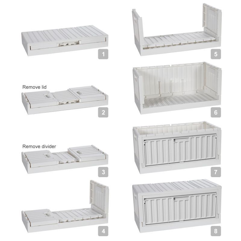 45L Collapsible Plastic Storage Container with Side-Open Door | Plastic ...