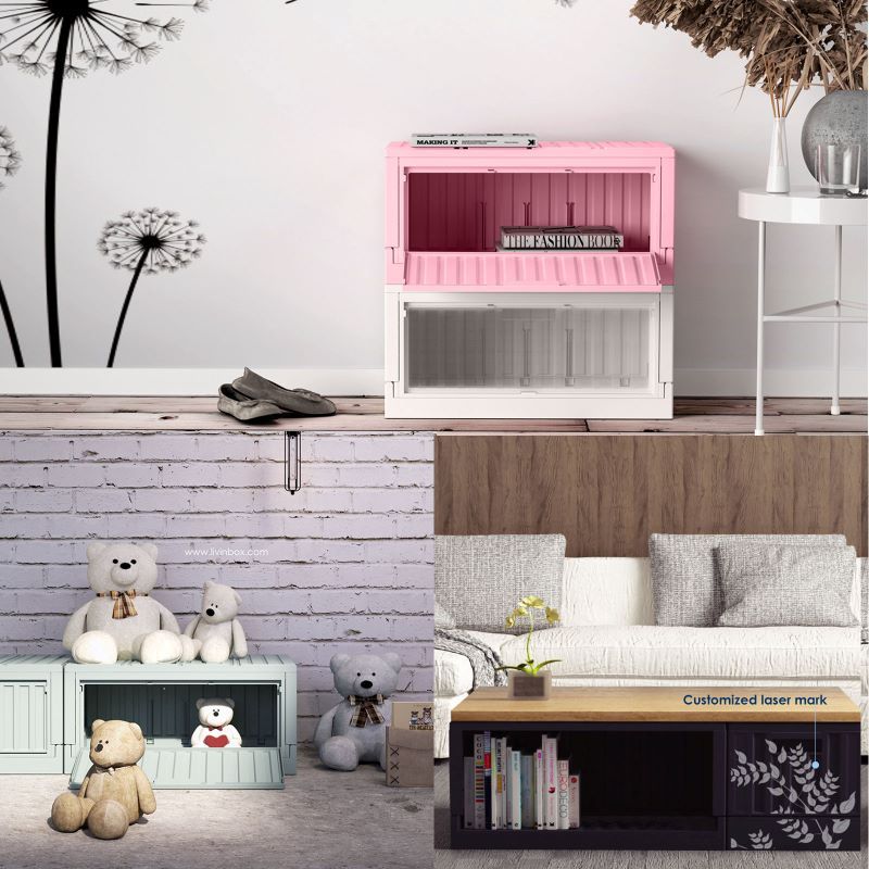 45L Collapsible Plastic Storage Container with Side-Open Door | Plastic ...