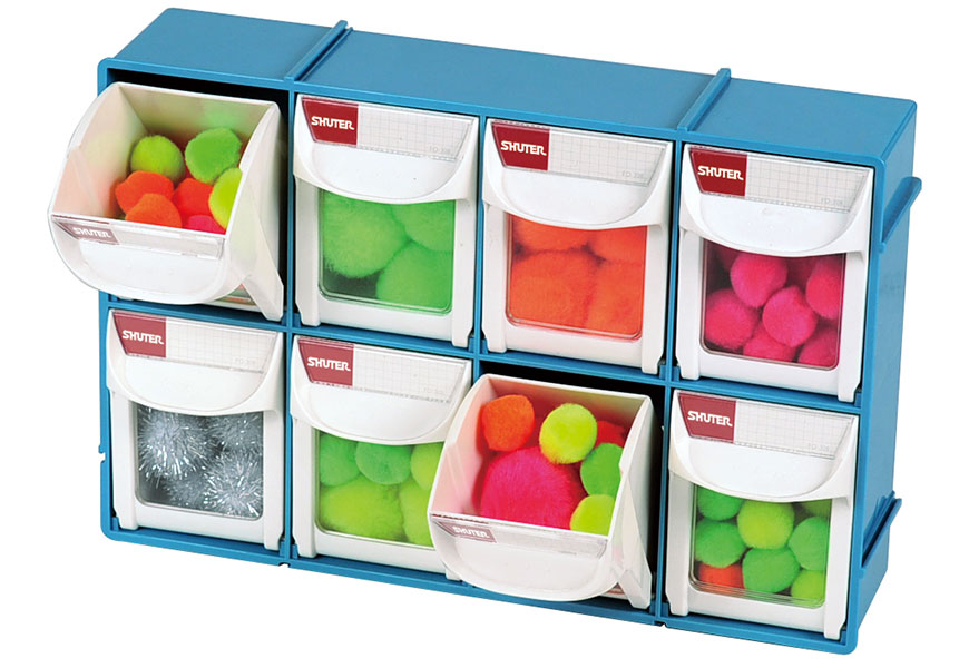 Flip Out Bin Set with 8 Drawer Compartments | Plastic Storage Solutions ...