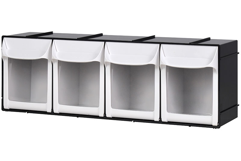 Flip Out Bin Set with 4 Drawer Compartments | Plastic Storage Solutions ...