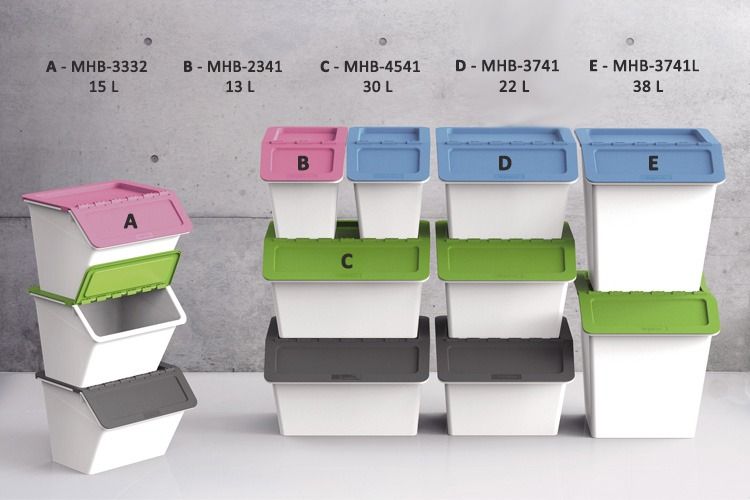 Stackable storage bin with hinged lid, 30L | Plastic Storage Solutions ...