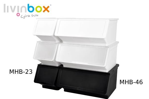 Stackable storage bin with wider mouth, 23L | Plastic Storage Solutions | SHUTER