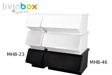Stackable storage bin with wider mouth, 46L | Plastic Storage Solutions | SHUTER