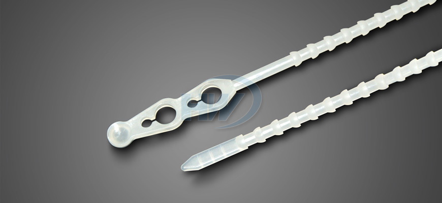 320x4.4 mm (12.7x0.17 inch), Cable Ties, PA66, Beaded, Releasable - 9lbf (4.1kgf) tensile ...