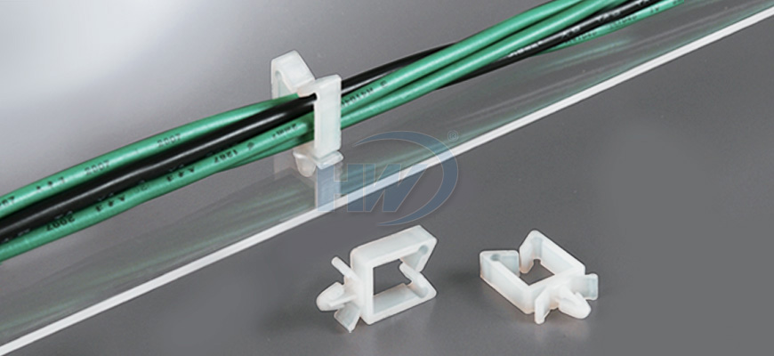 Wire Saddles,Push Mount,Polyamide,35.8mm length,4.8mm Mounting Hole Dia ...