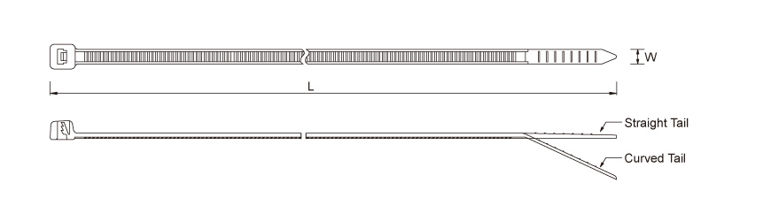 370x7.6mm (14.6x0.30 inch), Cable Ties, PA66, Heavy Duty - 120lbf (54 ...