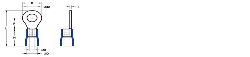 Cosses à anneau isolées en vinyle, gamme de fils 16-14AWG, taille de goujon M3-Borne à anneau en ...