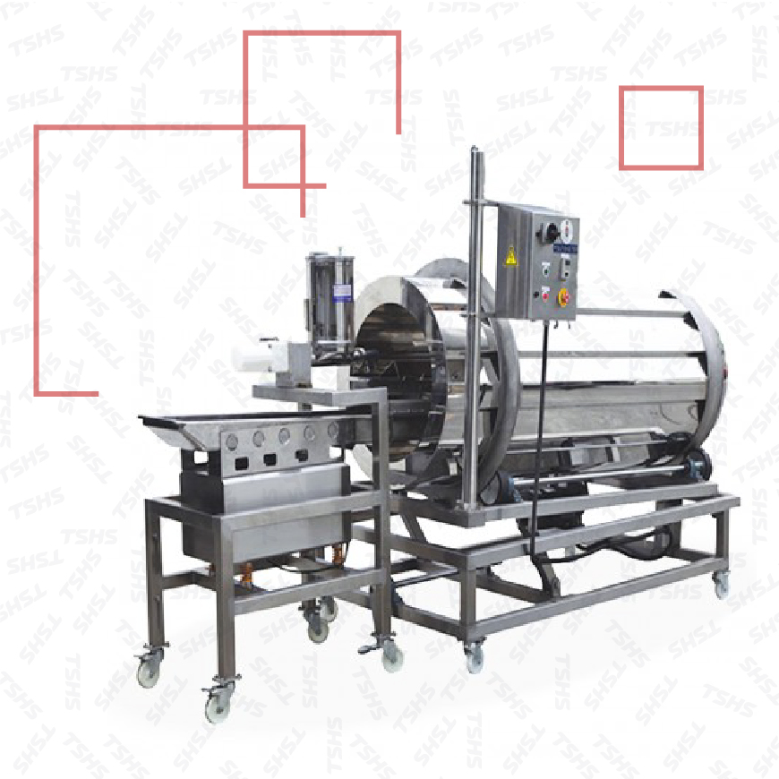 Vibration Powder Sprinkler + Rotary Seasoning Drum Equipment ...