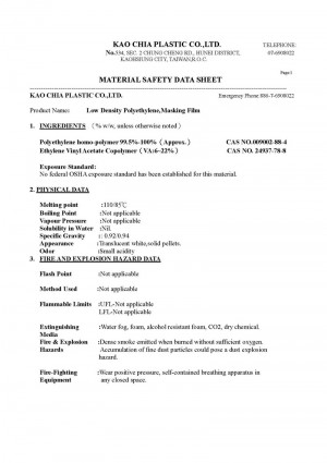 MSDS-PE PROTECTION FILM | Over 41 Years Production Experience of PE ...