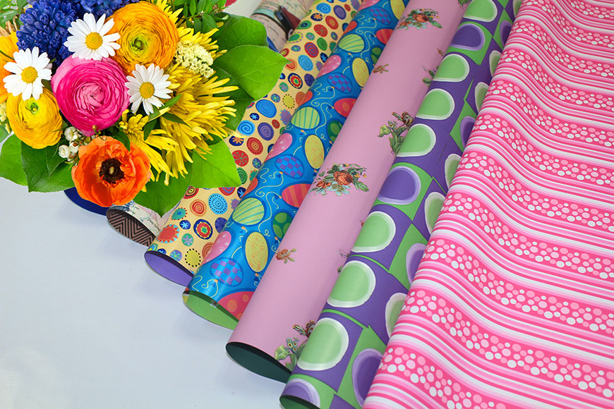 PP sintético con diseño de envoltura de flores impresa y envoltura de ... PP sintético con diseño de envoltura de flores impresa y envoltura de ...
