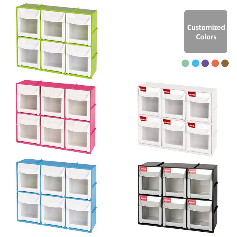 Tip Out Bin with 6 Compartments for Parts Storage - Plastic Cabinet ...