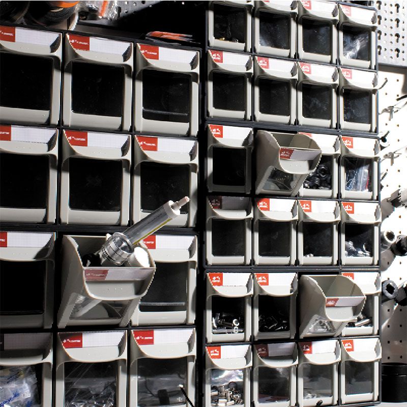 Tip Out Bin with 8 Compartments for Parts Storage - Plastic Cabinet ...