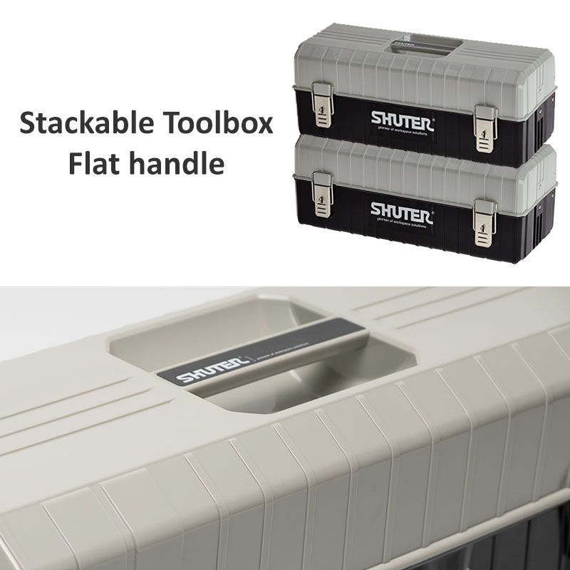 10L Professional Tool Box with 2 Trays and Metal Locks - 10L Portable Tool Box with 2-Tier Tray ...