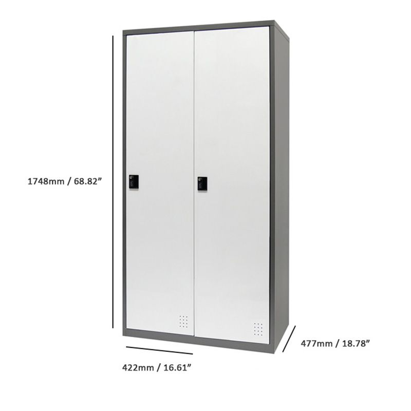 Metal Locker Cabinet, Single Tier, 2 Compartments | Tool & Workspace ...