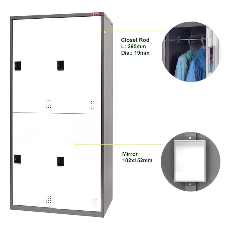 Metal Locker Cabinet, Double Tier, 4 Compartments - Digital Metal ...