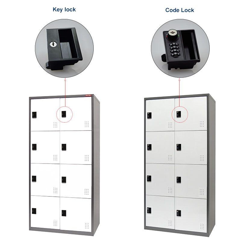 Metal Locker Cabinet, 4 Tier, 8 Compartments | Tool & Workspace Storage ...