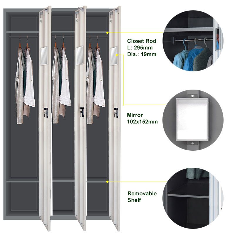 Metal Locker Cabinet, Single Tier, 3 Compartments - Digital Metal ...