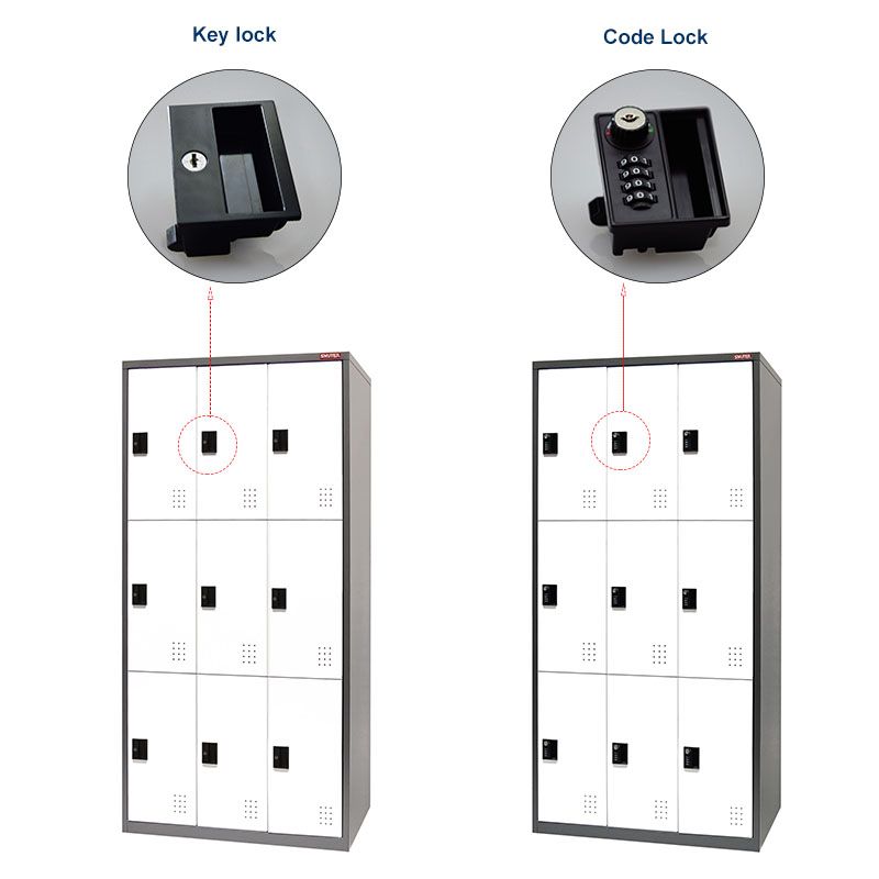 Metal Locker Cabinet, Triple Tier, 9 Compartments - Digital Metal ...
