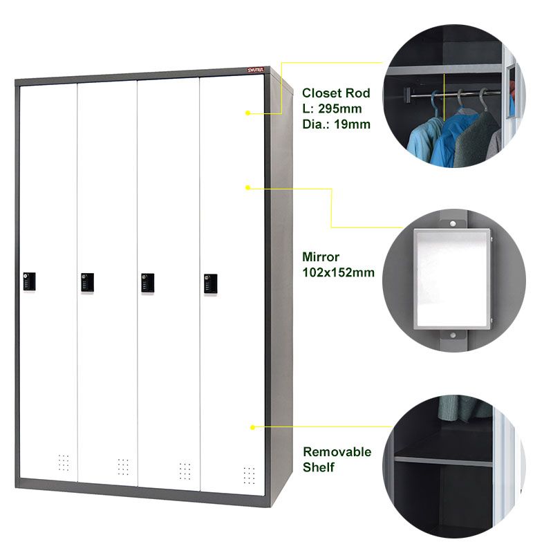 Metal Locker Cabinet, Single Tier, 4 Compartments - Digital Metal ...