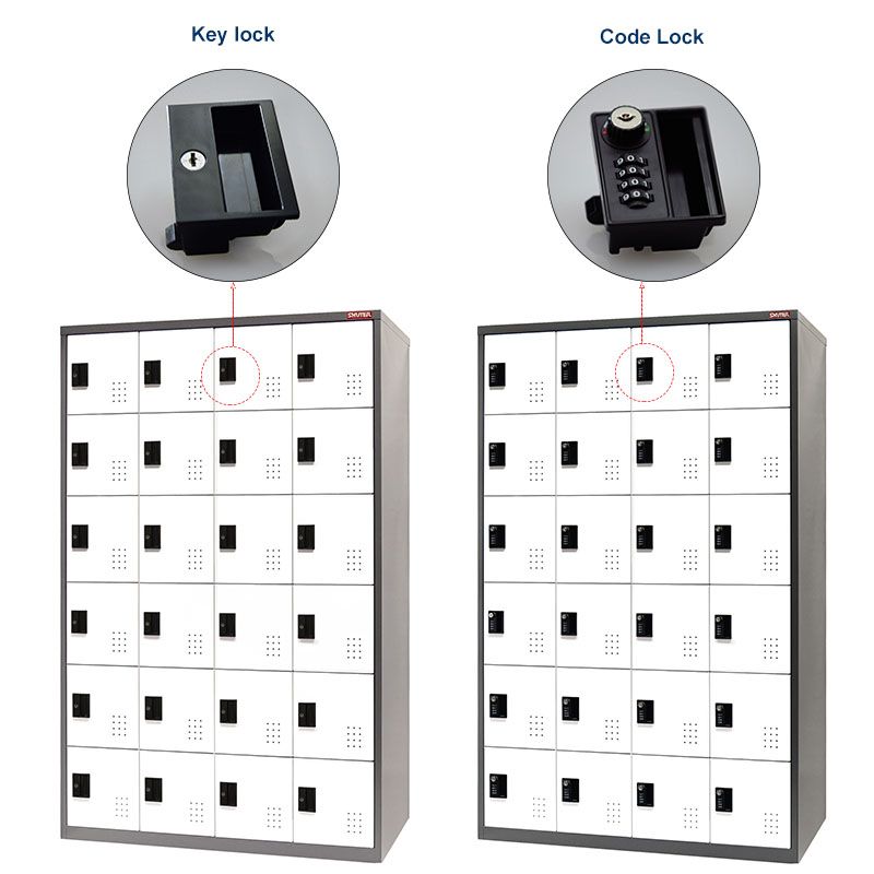 Metal Locker Cabinet, 6 Tier, 24 Compartments - Digital Metal Locker ...