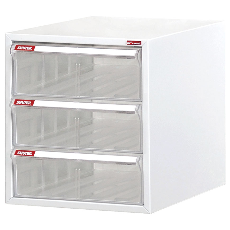 Desktop cabinet with 3 plastic drawers in 1 column for A4 paper (5.9L ...