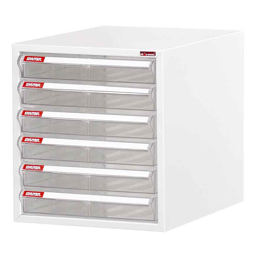 Steel File Cabinet with 6 shallow drawers in 1 column for A4 paper ...