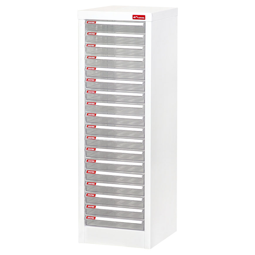 Floor Cabinet with 18 plastic drawers in 1 column for A4 paper (2.7L ...