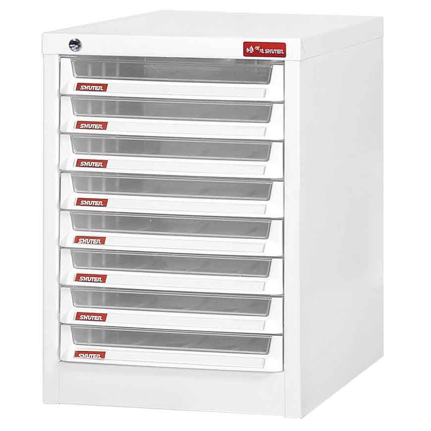 Desktop cabinet with 8 plastic drawers in 1 column for A4 paper (3L per ...