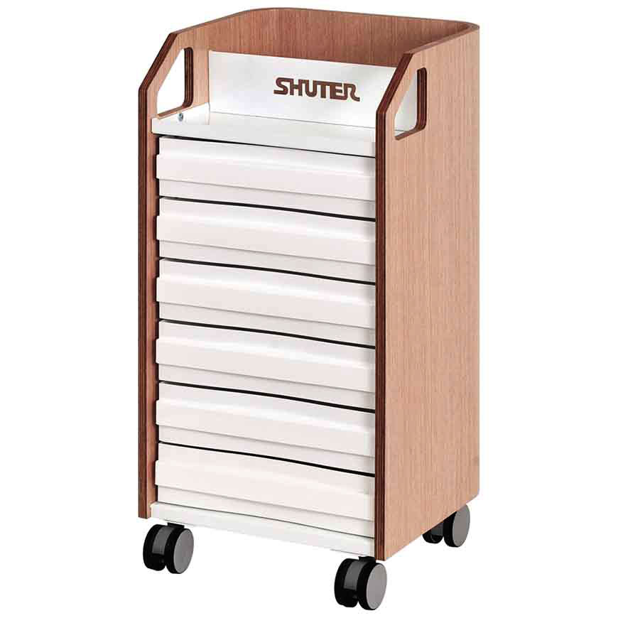 6 Drawer Bentwood Mobile Under-Desk Filing Cabinet Office Storage with ...