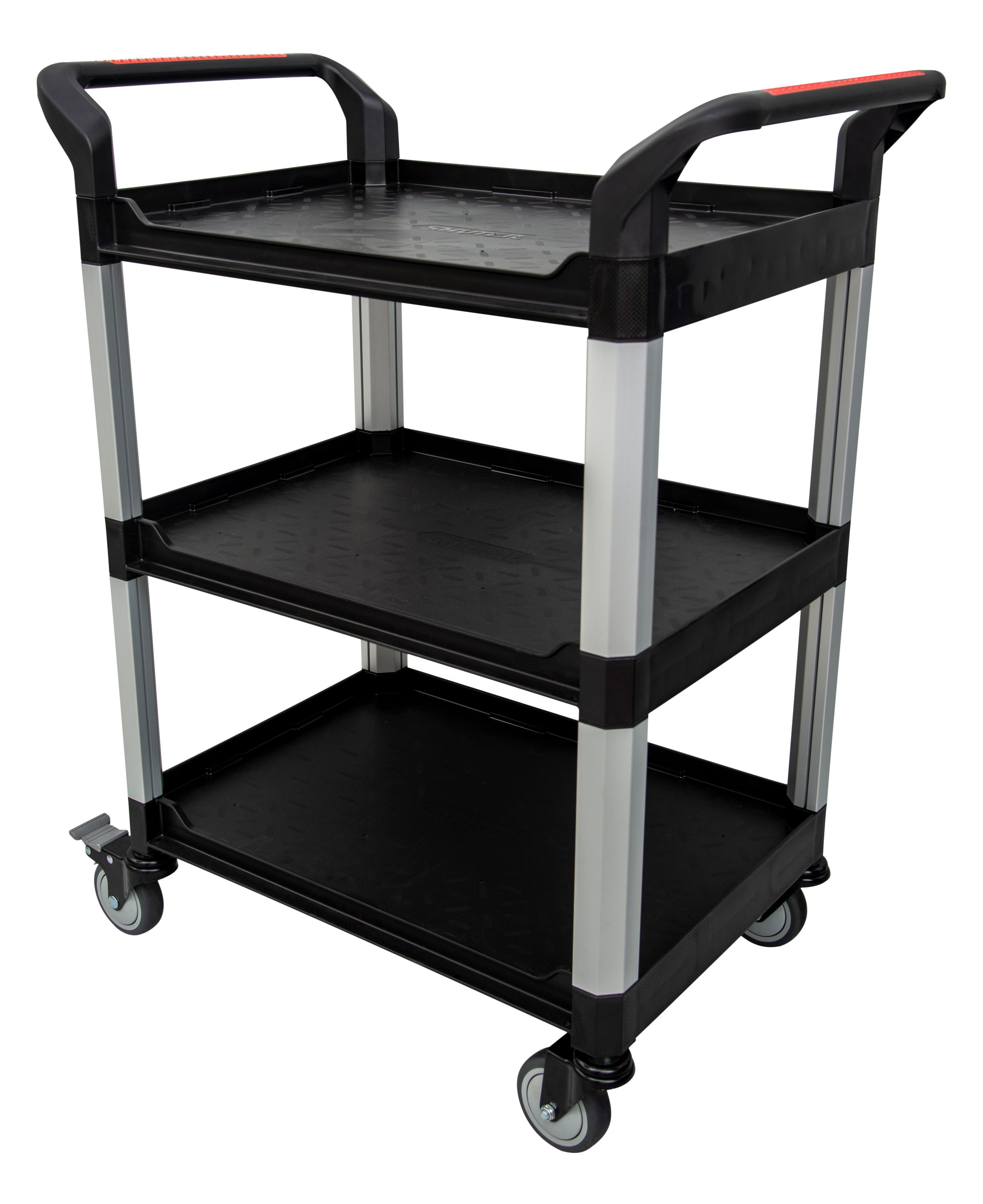 Plastic 3 tier Utility Cart with 3 Shelves, Height 985 mm - Plastic 3 ...