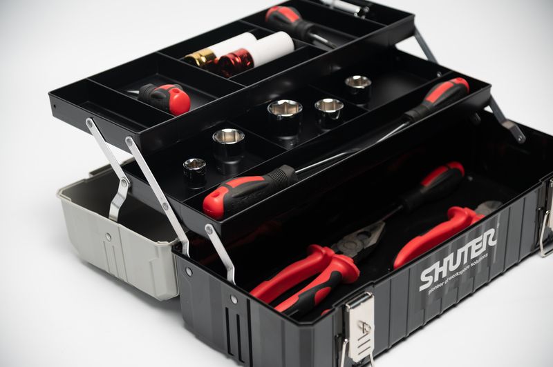10L Professional Tool Box with 2 Trays and Metal Locks | Tool & Workspace Storage Solutions | SHUTER