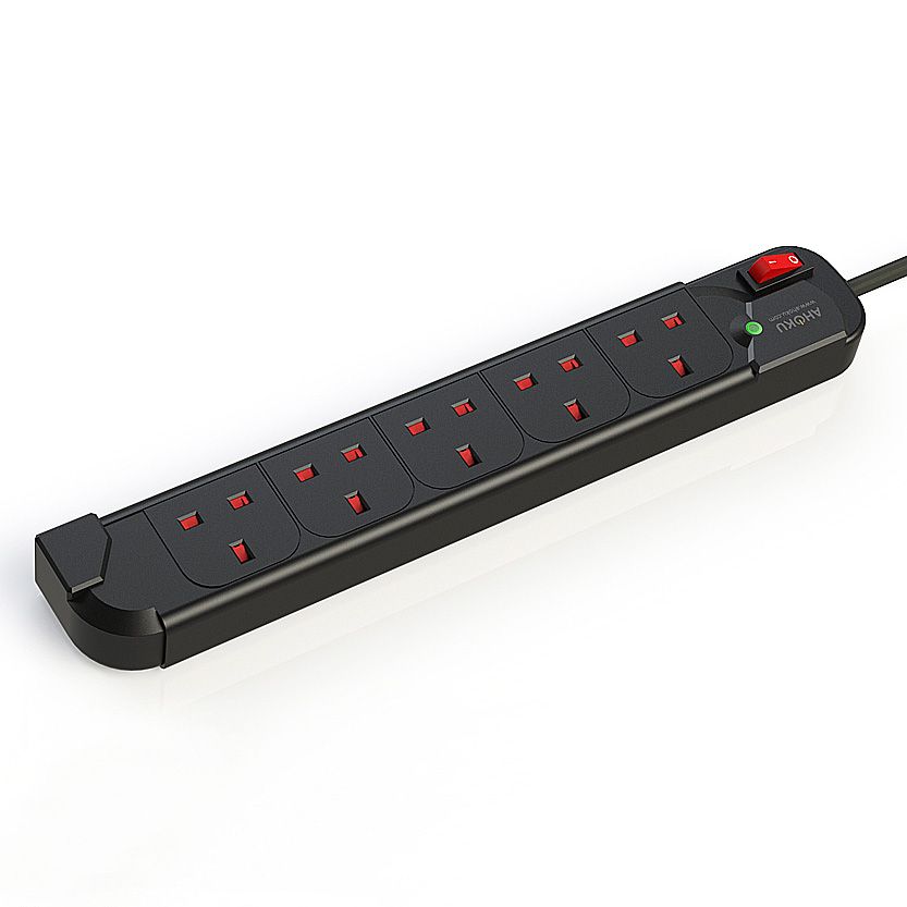 UK 5 Way Multi Socket Surge Protector - Electrical Sockets, Power Block ...
