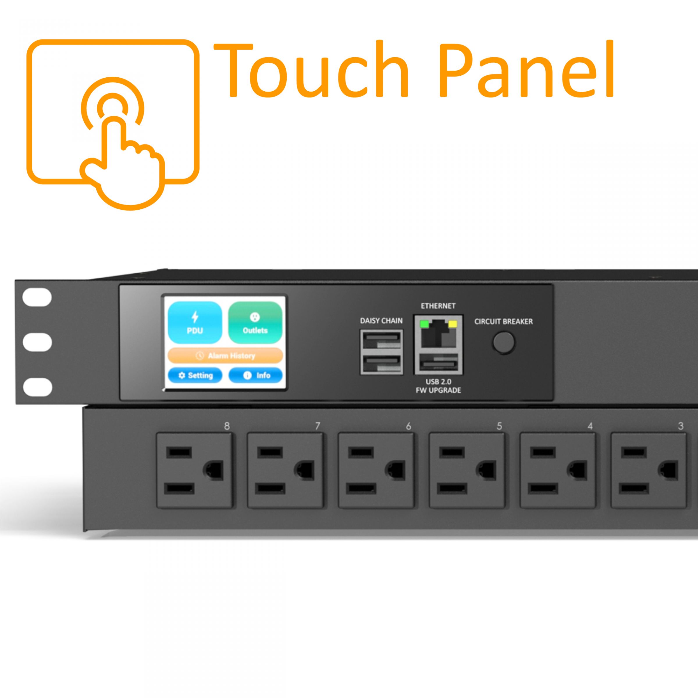 LCD Touch Screen Smart PDU with Remote Monitoring and Switching Capabilities - Intelligent PDU ...