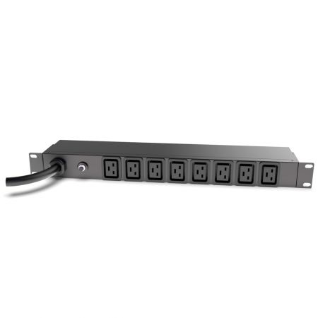 IEC C19 1U Metal Horizontal Rack Mount PDU - 19" IEC C19 Socket Outlet Strip with Overload ...