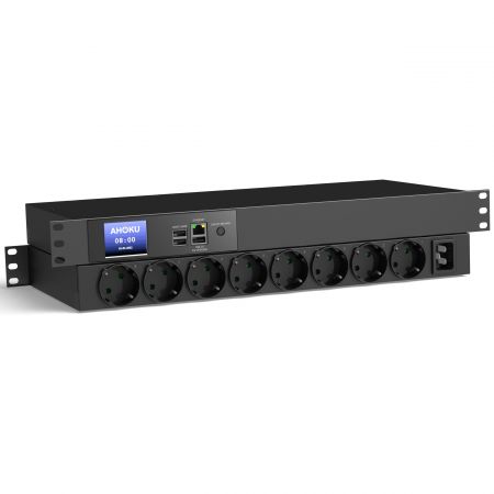 8 German Outlets LCD Touch Screen Network-Grade Remote Power Management ...