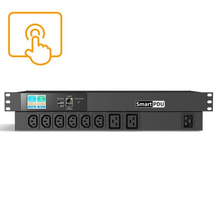 Mixed IEC C13/C19 Smart PDU with LCD Touch Screen and Remote Power Management - Intelligent PDU ...