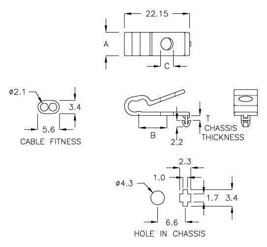 Cable Clamp 电线固定板(PLB-3RM) | 专业电子,电机,电脑及塑胶机构零件制造商 | 品固企業股份有限公司