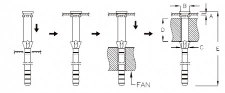 One-piece Fan Rivet -TPE | Plastic LED Hardware Manufacturer | PINGOOD