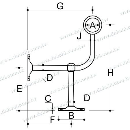 Stainless Steel Bar Foot Rail | Metal Railing and Accessories For Pipe ...