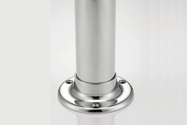 S.S. Round Tube Base & Cover - 3 Screw Holes - Stainless Steel Round ...