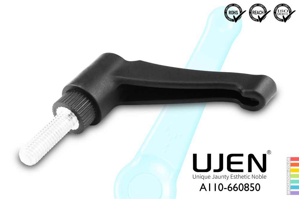 Upward Curved Adjustable Handle Screw, M8 x 50mm, Chamfered End, L66 ...