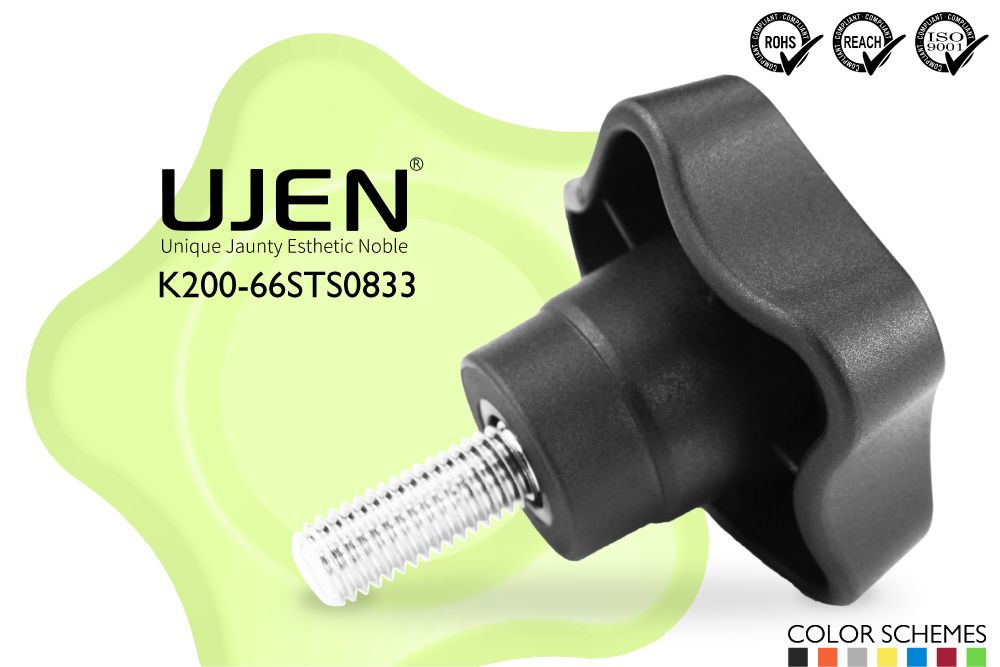 Pentagon Plastic Knob Stainless Steel Screw, M8 x 33mm, D66 | Pull Pin & Hand Knob Screws ...