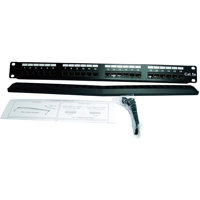 Cat5E UTP 1U 24 PORT 180 Degree RJ45 Patch Panel | RJ45 Connectors ...