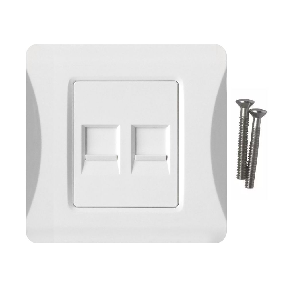 British Style Faceplate 2 port With shutter | RJ45 Connectors ...