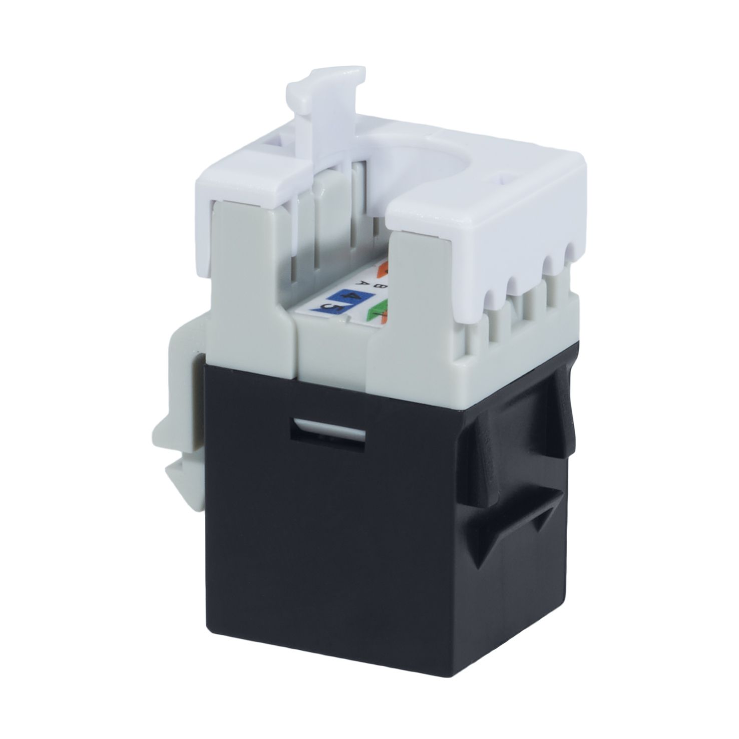 Cat.6 UTP 180도 110 및 크로네 키스톤 잭, 검은색 | RJ45 커넥터 및 이더넷 패치 코드 제조업체 | EXW